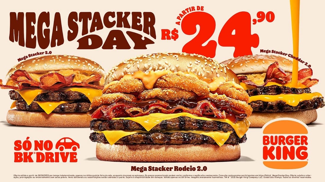 Burger King lança 'Mega Stacker Day' com descontos de até 43% no BK ...